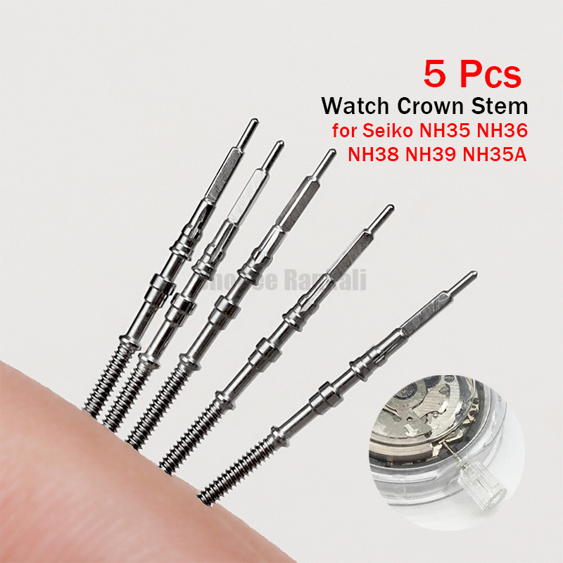 5Pcs Movement Watch Crown Stem Parts for Seiko NH35 NH36 NH38 NH39 ...