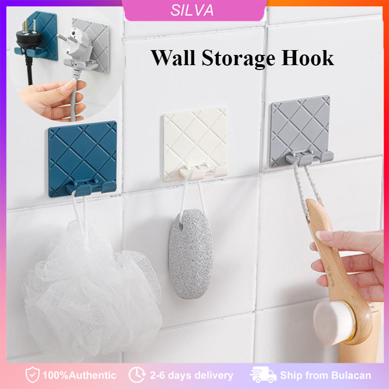 3PCS Folding design Wall Storage Hook Power Plug Socket Holder bathroom ...
