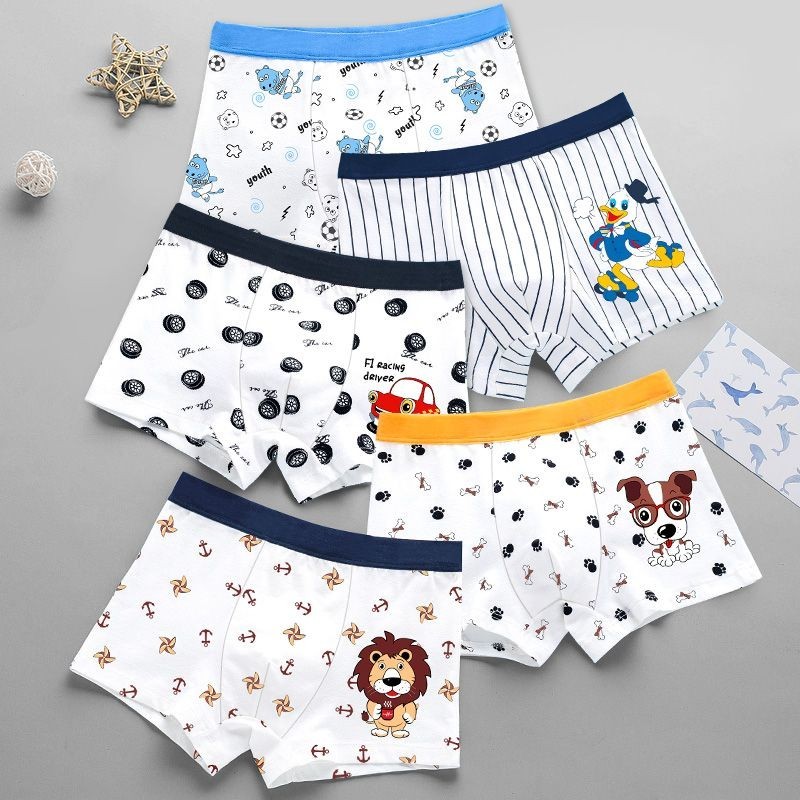 Children Children Underwear Men 100% Cotton Boxer Medium Big Children ...