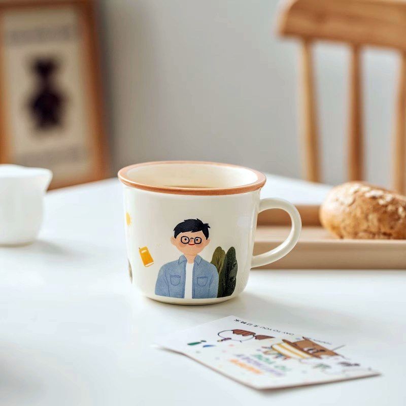 Parent-child cup, ceramic mug, breakfast cup for a family of three and ...