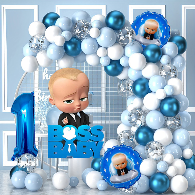 Boss Baby Theme Maca Blue Balloons Arch Kit for Birthday Party Baby ...