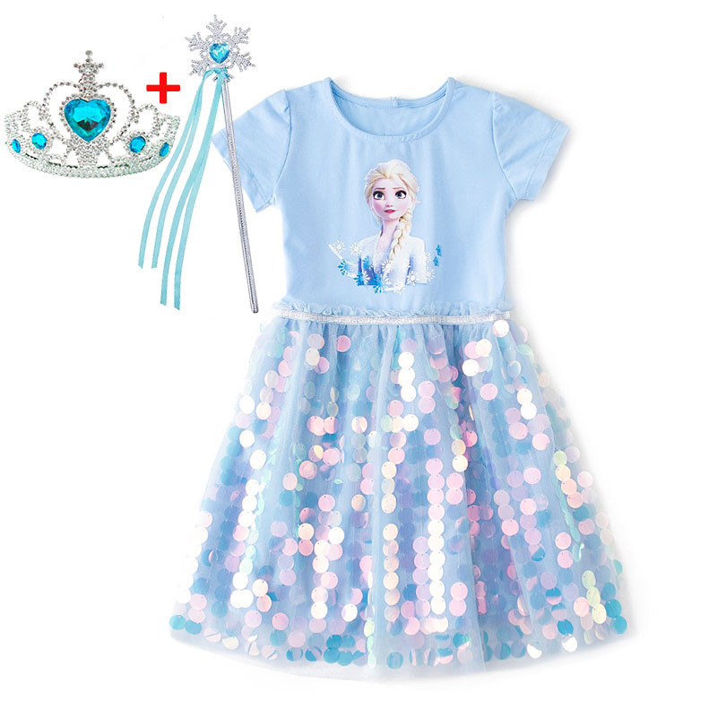 Frozen Elsa Anna Cartoon Clothing for Girls Casual Frock Disneyland ...