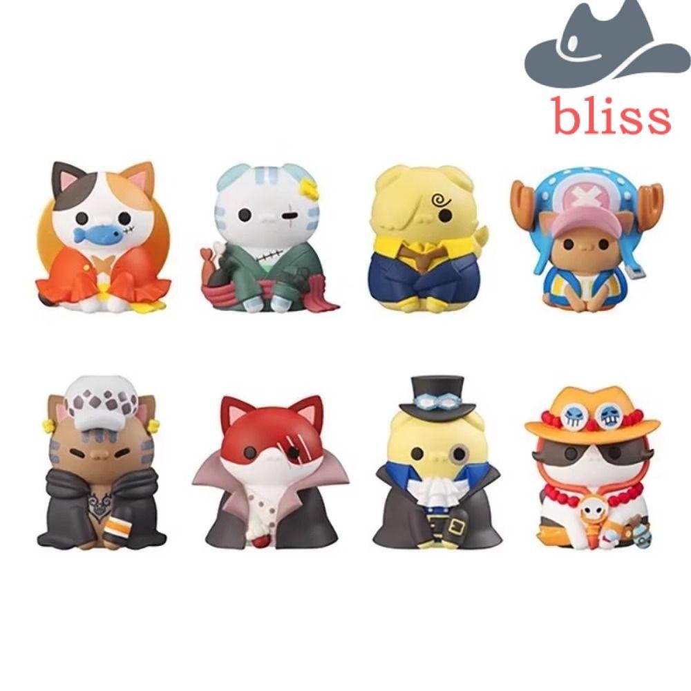BLISS 8pcs/set Luffy Q Version Figure Toy, Luffy Cos Cat 3D Luffy Cos ...