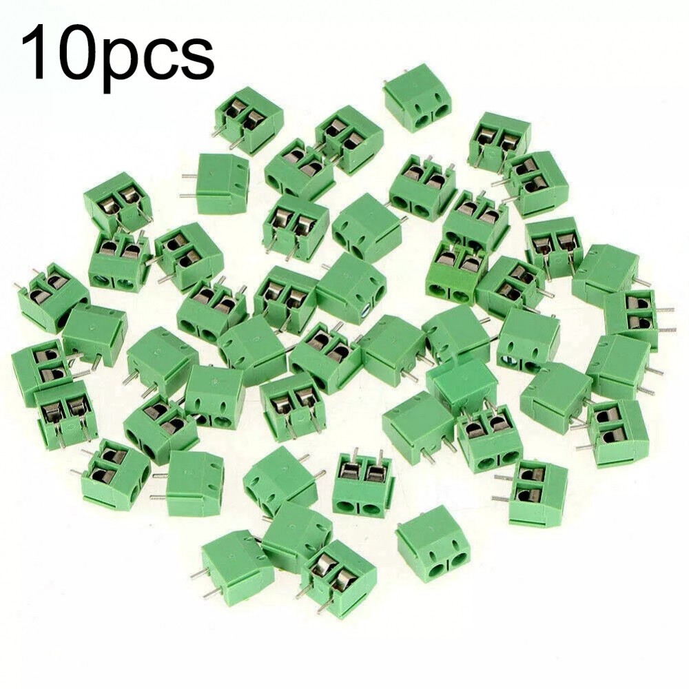 Screw Terminal Block Connector 10 Pack Green KF301 2P 5 08mm Pitch DIY ...