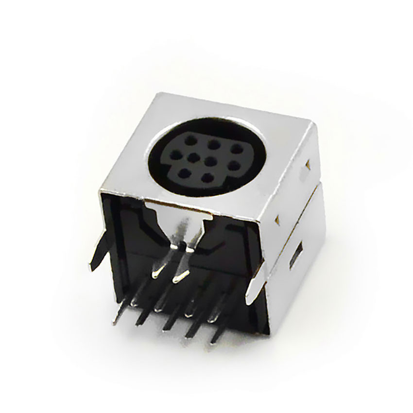 Shield Right Angle through hole Mini Circular DIN Receptacle Socket LCD ...