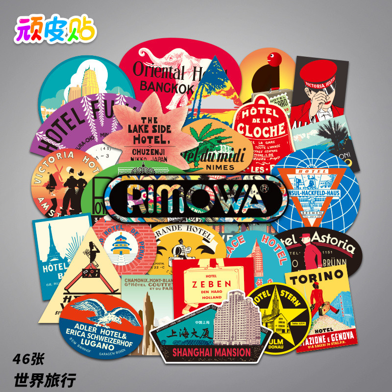 46pc Rimowa Stickers, Stickers, Stationery Stickers Waterproof | Shopee ...