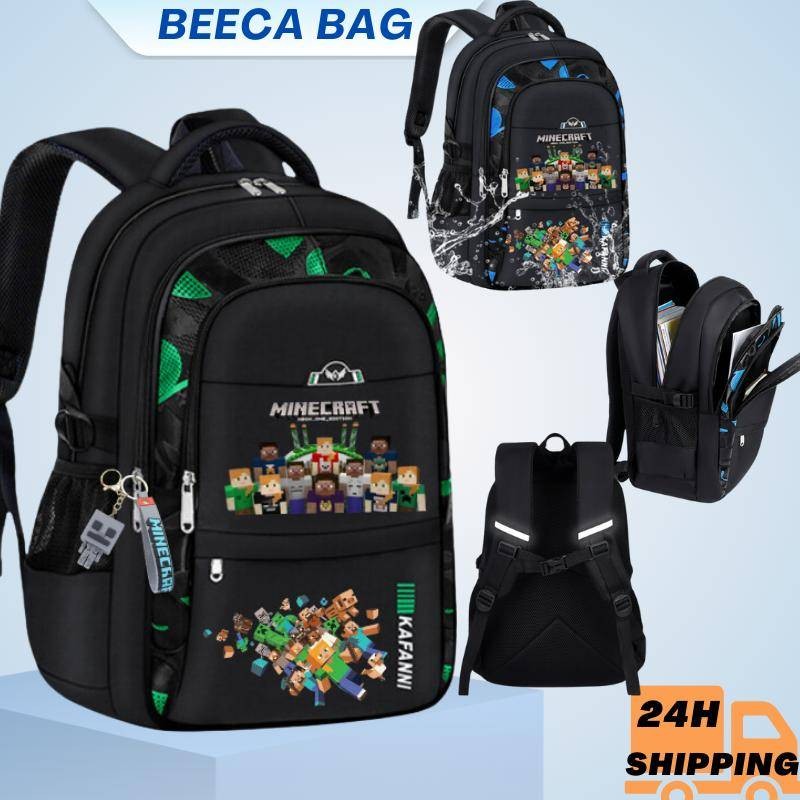(In stock)Minecraft Kids student backpack primary school bag boys ...