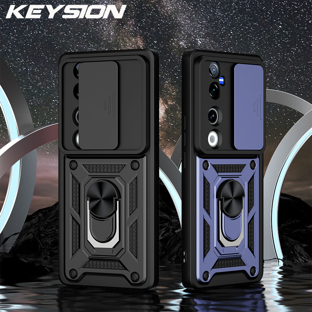 KEYSION Shockproof Armor Case for VIVO V40 5G V40 Pro 5G Slide Camera ...