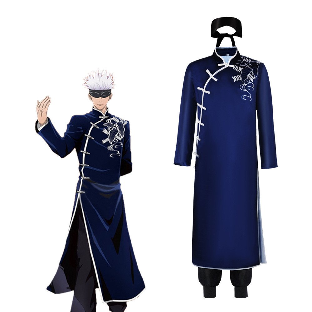 Jujutsu Kaisen Anime Cosplay Costume: Satoru Gojo's Chinese Hanfu Long ...