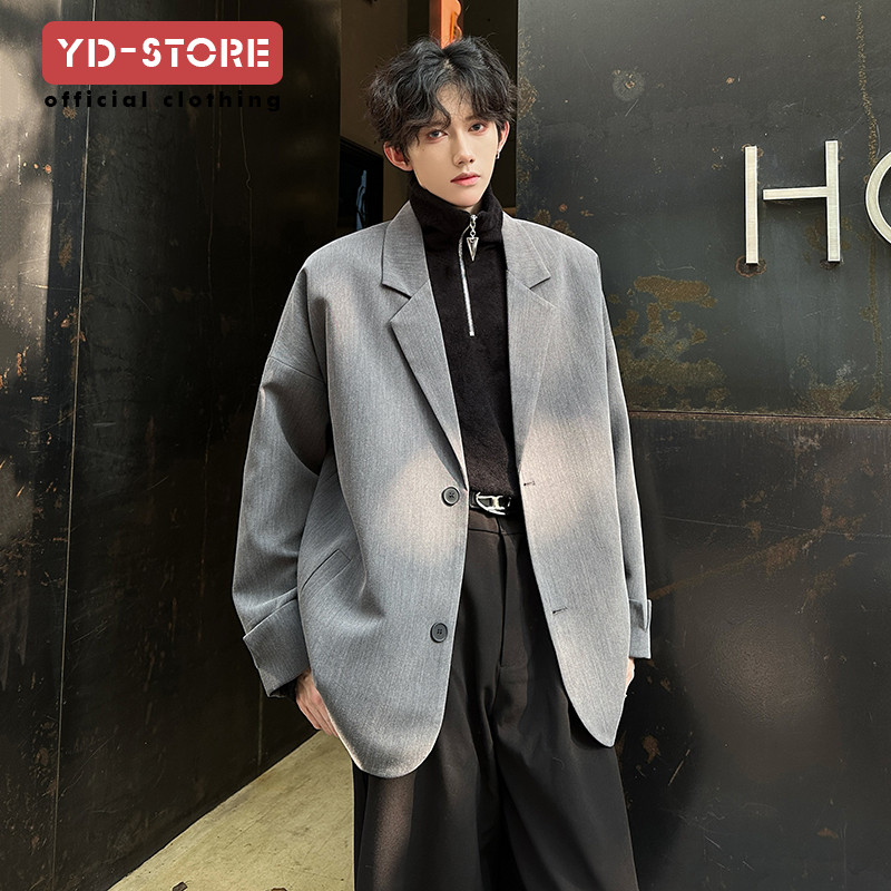 Old Money Style Simple Loose High-End Smoke Gray Ruffian Handsome ...
