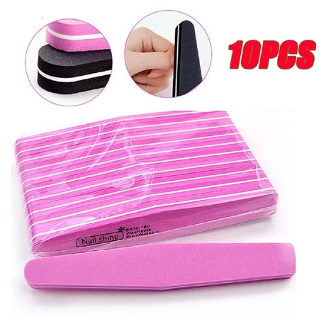 10pcs Grinding Polishing Nail Rubbing Strips File Washable Double Side ...