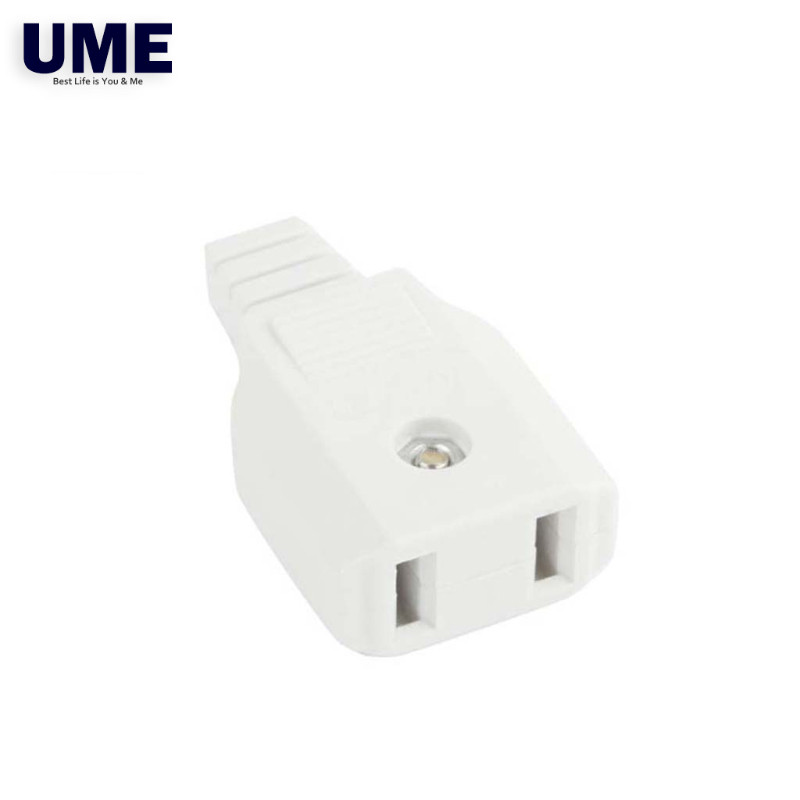 US 2 Flat Pin AC Electric Adaptor Power Female Plug Socket Outlet ...