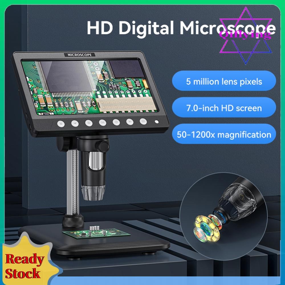 7 Inch IPS Digital Microscope 5MP HD Lens Soldering Microscope 8LED ...