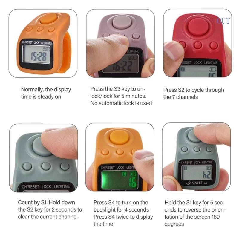 OUT Finger Counters 6 Digital LED Electronic Finger Counter Clickers 6 ...