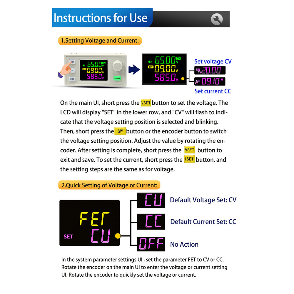 DIYMORE XY12522 CNC DC Adjustable Buck Power Supply Constant Voltage ...