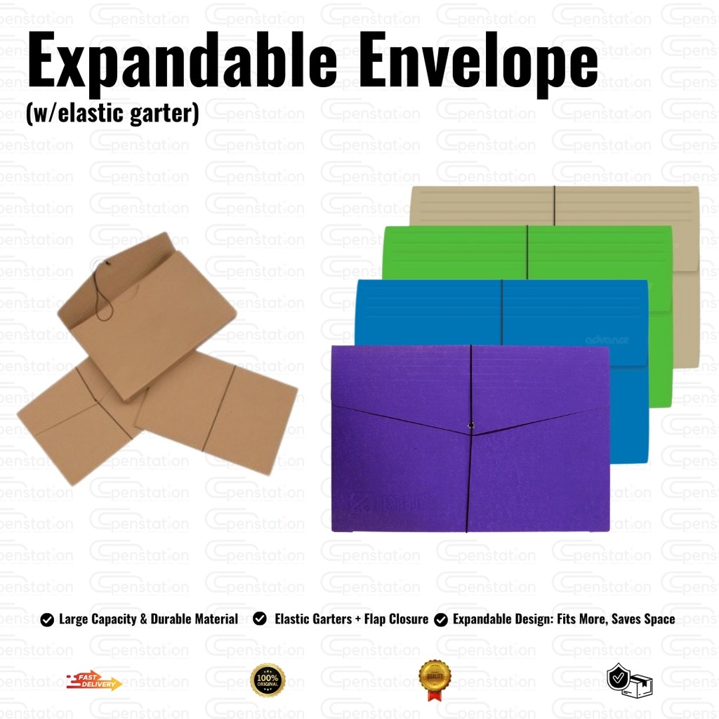 Expandable Envelope with Garters – 10" x 15" | Heavy-Duty File ...