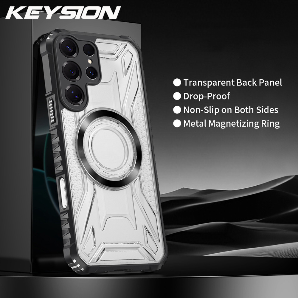 KEYSION Transparent Magnetic Case for Samsung S25 Ultra 5G S24+ Plus ...