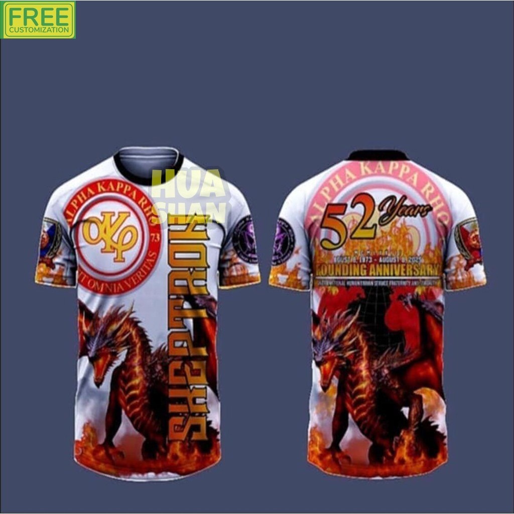 Fiery Passion! ALPHA KAPPA RHO 52nd Anniversary Zipper Polo Shirt ...