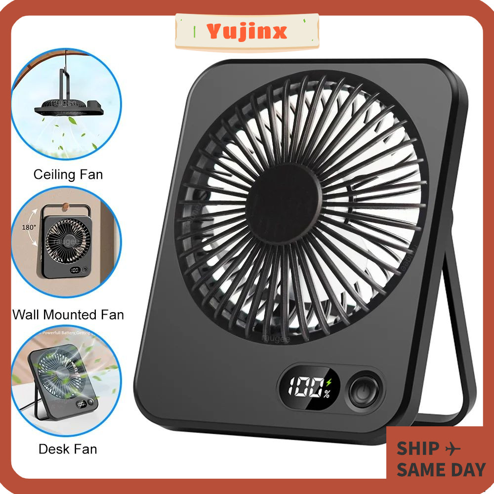 YUJINX Rechargeable Fan, Foldable Design Plastic Desk Fan, Ultra Quiet ...