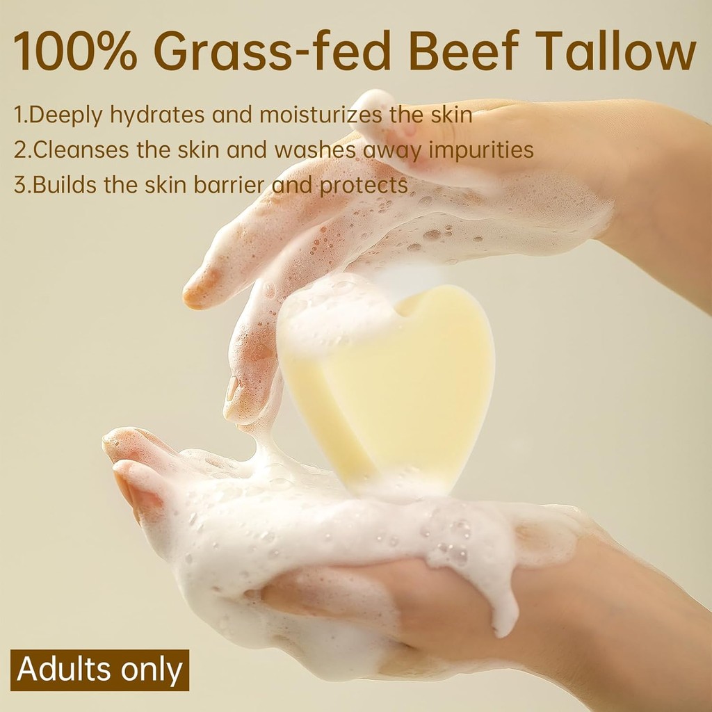 Tallow Soap, Beef Tallow Soap, Tallow Soap Bar, Handmade Unscented Beef ...