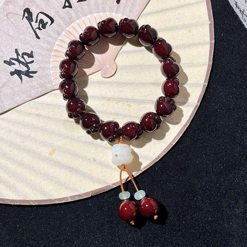 Soft Heart Old Material Natural Bodhi Bracelet Carved Cat Claw Single ...