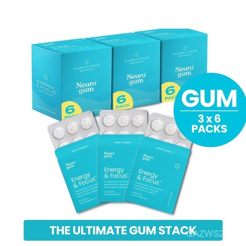 The Ultimate Gum Stack: Neuro Energy Caffeine Gum (162 Pieces) with Nootropics for Focus ...