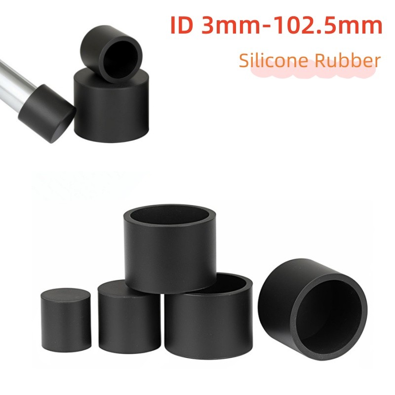 Round Silicone Rubber End Cap 3mm-102.5mm Black Dust Seal Collision ...