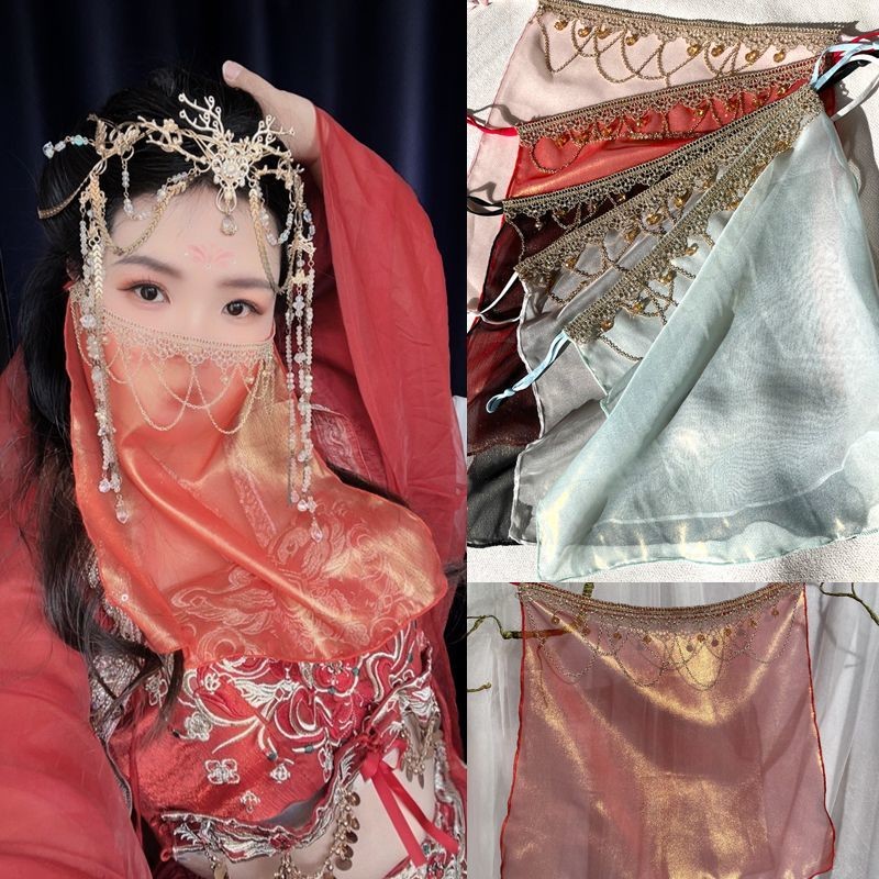 Original Chain Gilding Antique Hanfu Veil Female Anchor Mask | Shopee ...