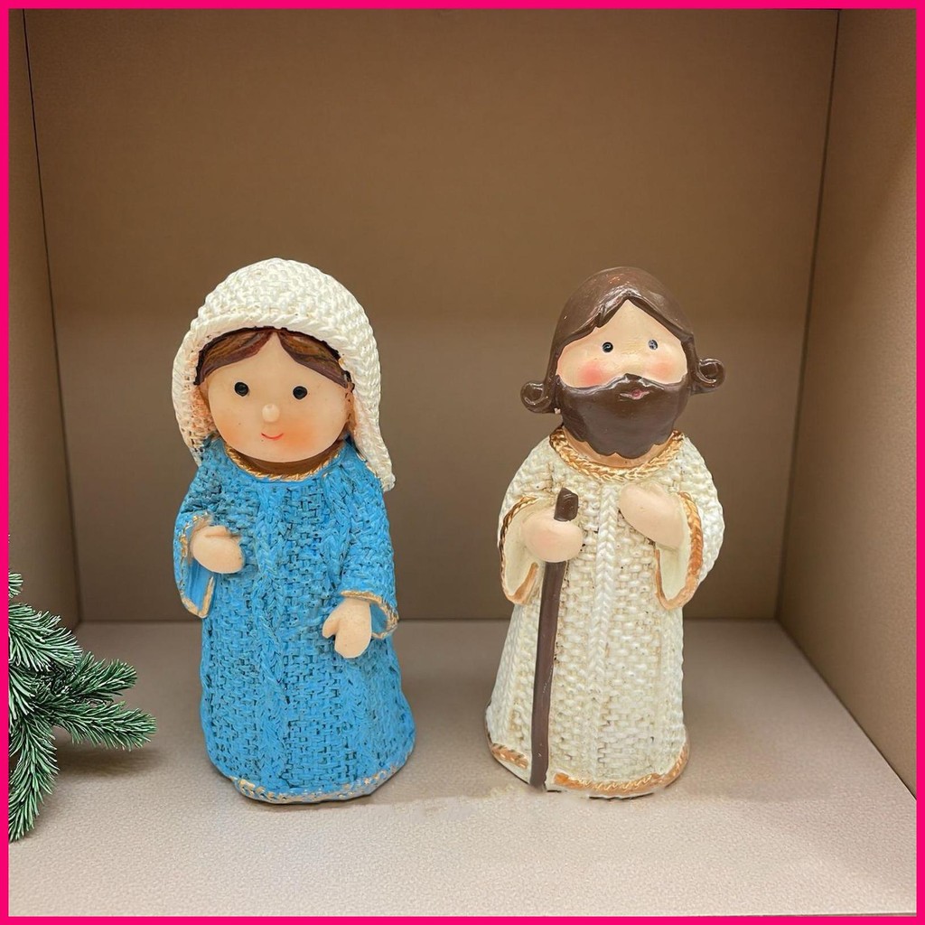 Jesus Statue Jesus Tabletop Decor and Mary Sculpture Set Resin ...