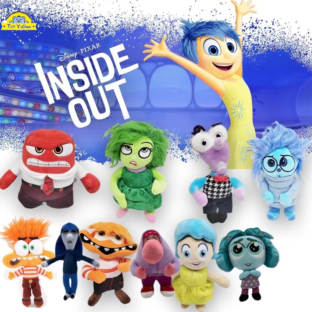 Inside Out 2 Plush Toy Dolls JOY SADNESS FEAR DISGUST ANGER ANXIETY ...