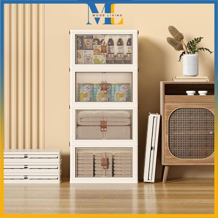 Mood Living 80CM 3/4/5 Layers Foldable Multipurpose Double Storage ...