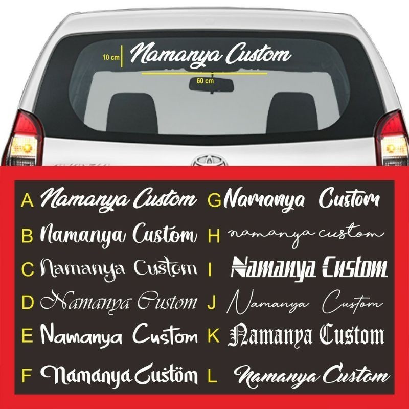 CUSTOM CAR GLASS STICKERS / CUSTOM NAME STICKERS / CAR VARIATION ...