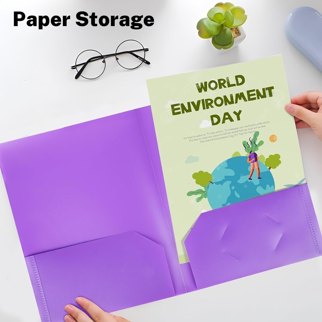 Plastic Folders with Pockets, Heavy Duty Two Pocket Folder Business ...