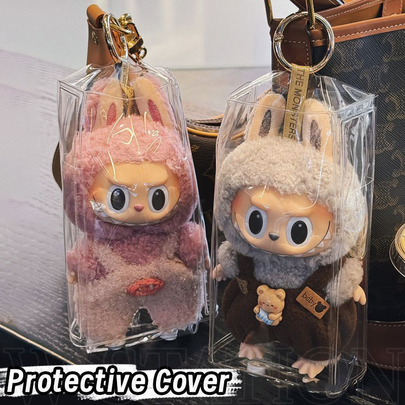 Labubu Transparent Protective Sleeve - Plush Doll PVC Storage Bag ...