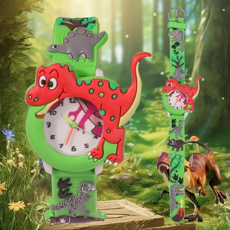 Kegllect Dinosaur Children's Cartoon Quartz Watch Kids Silicone Watches ...