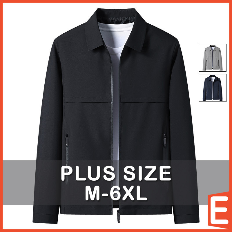 [M-6XL] Plus Size Jacket Men Casual Business Turn-down Collar Long ...