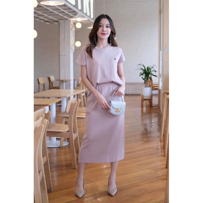 Onlyfashion Back Slit Knitted Terno Longskirt 5700 Shopee Philippines 7016
