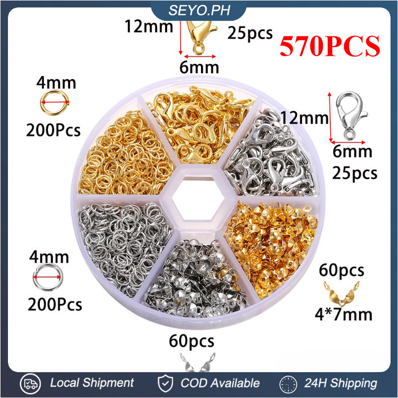 570pcs/Set DIY Claw Hook Ring Coupling Set for Necklace Connection Set ...