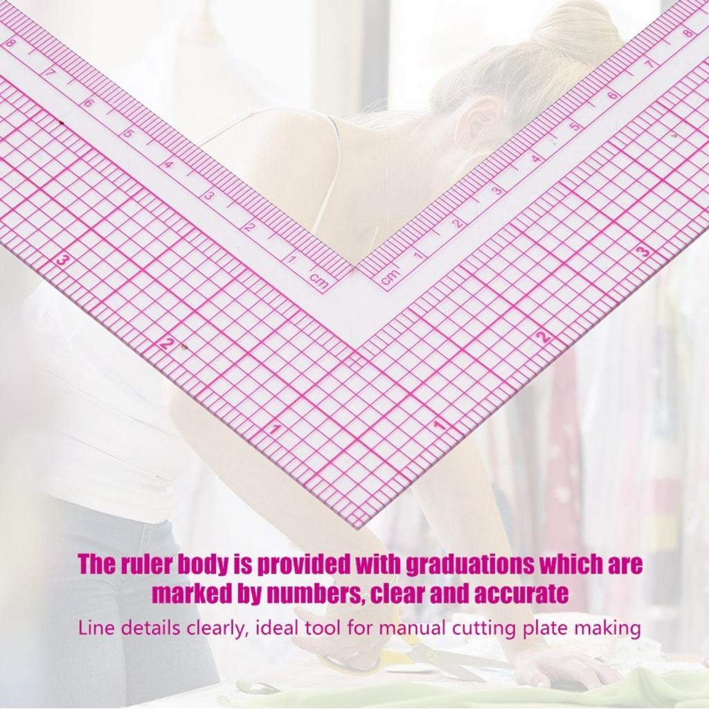 Keaostore Sewing Ruler Plastic L Shape French Curve Measure ...