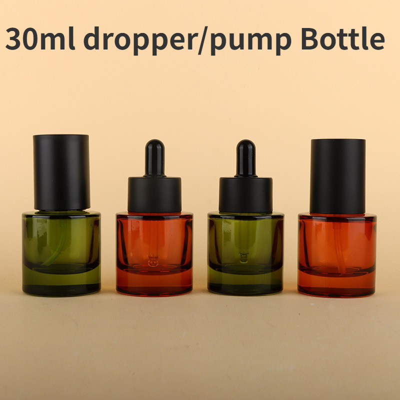 30ml Thick Glass Dropper Bottle Essential Oil Pump Bottle Green Amber ...