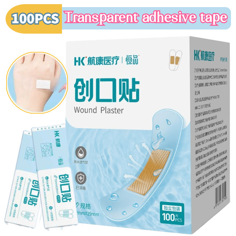 100PCS Waterproof Bandage Transparent Invisible Hemostatic Anti ...