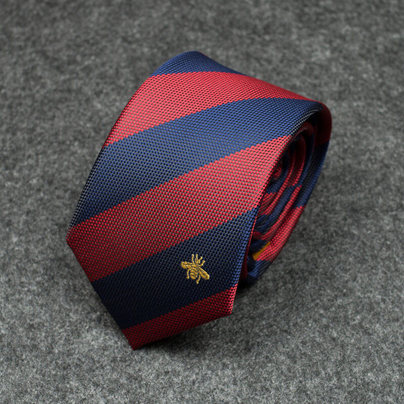 High Quality 7cm Slim Stripe Mens Tie Jacquard Weave Student Necktie ...