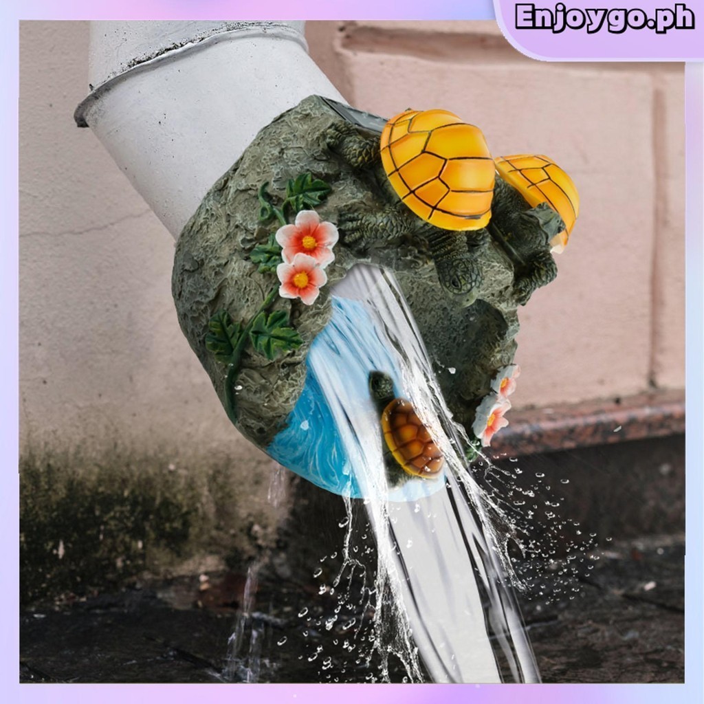 Turtle Gutter Downspout Extension Decoration Resin Solar Downspout ...