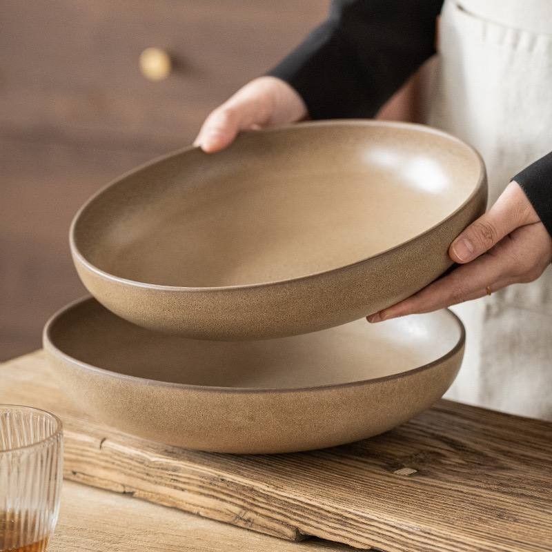 Kitchen Plus 8 inch Vintage Tableware Japanese Matte Frosted Ceramic ...