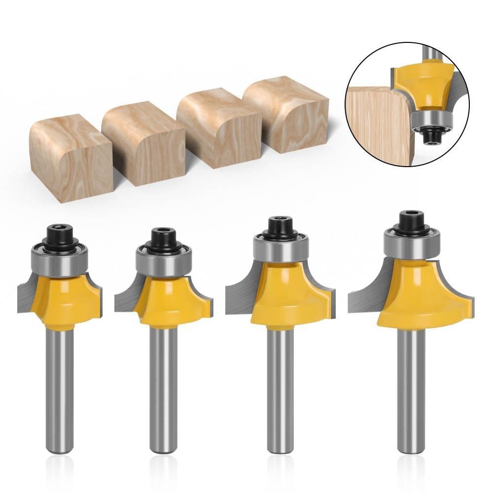 VSHARP 4 pcs set 6mm or 1/4" Shank Small Corner Round Router Bit For ...