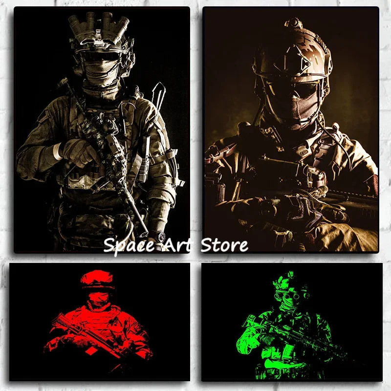 Modern Cool Wall Art Military Special Forces HD Canvas Poster Print ...