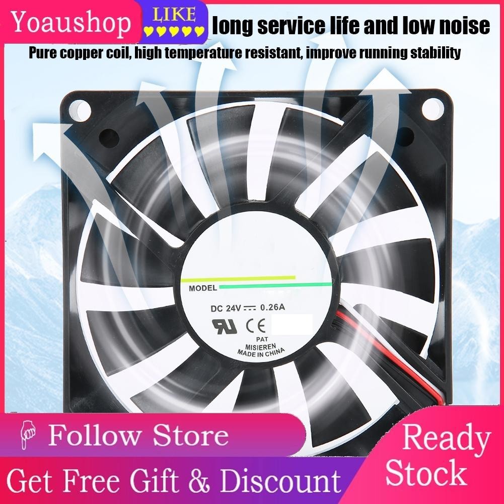 Yoaushop 24V 0.26A Cooling Fan 4800RPM Cooler Heatsink 80 x 15mm for ...