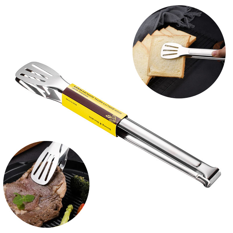 Stainless Steel Food Tong Long Handle Barbecue Clips For Kitchen ...