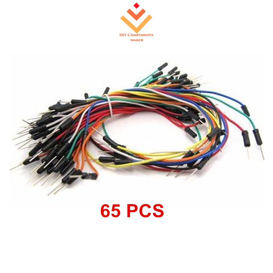 65Pcs Male to Male Solderless Flexible Breadboard Jumper Cable Wires ...