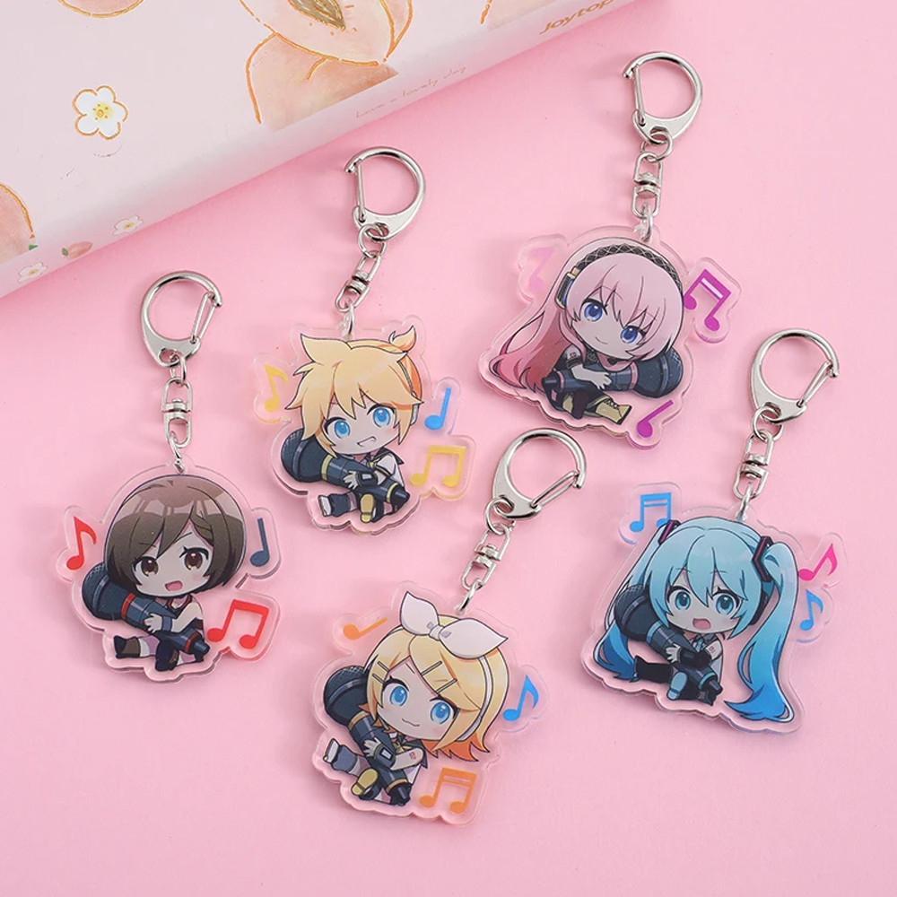 Sweet Anime Hatsune Miku Acrylic Keychains Cute Singer Character Figure ...